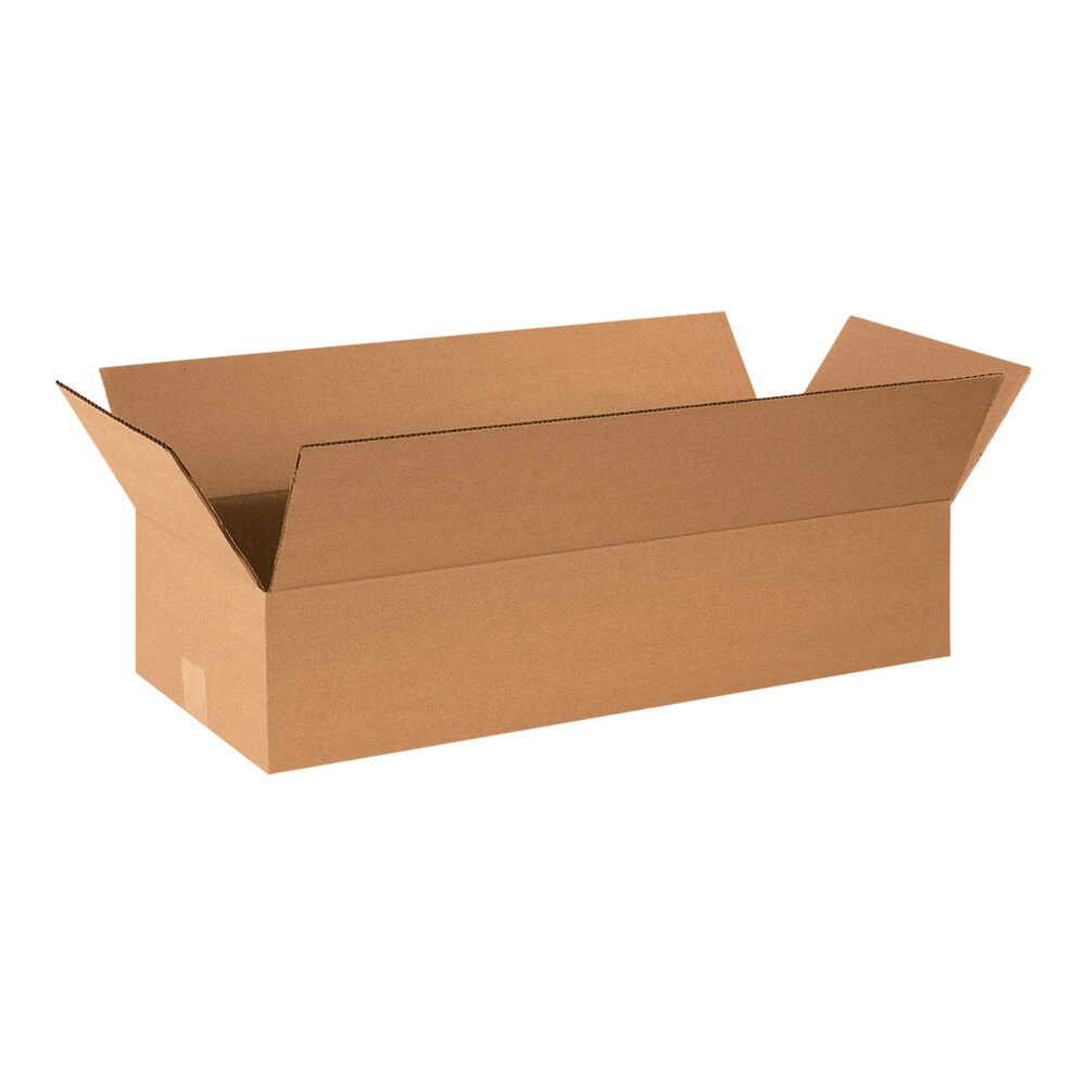 Lavex 24" x 10" x 4" Kraft Corrugated RSC Shipping Box - 25/Case