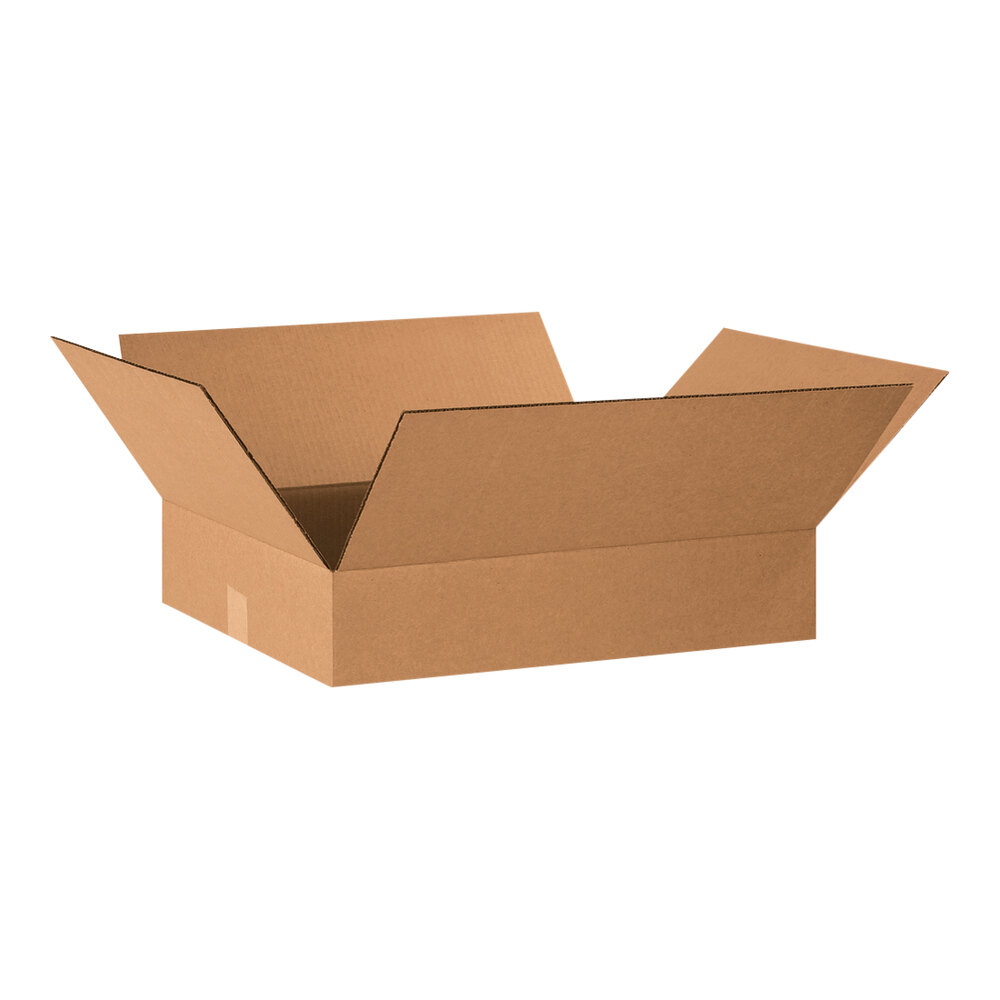 Lavex 22" x 18" x 4" Kraft Corrugated RSC Shipping Box - 25/Case