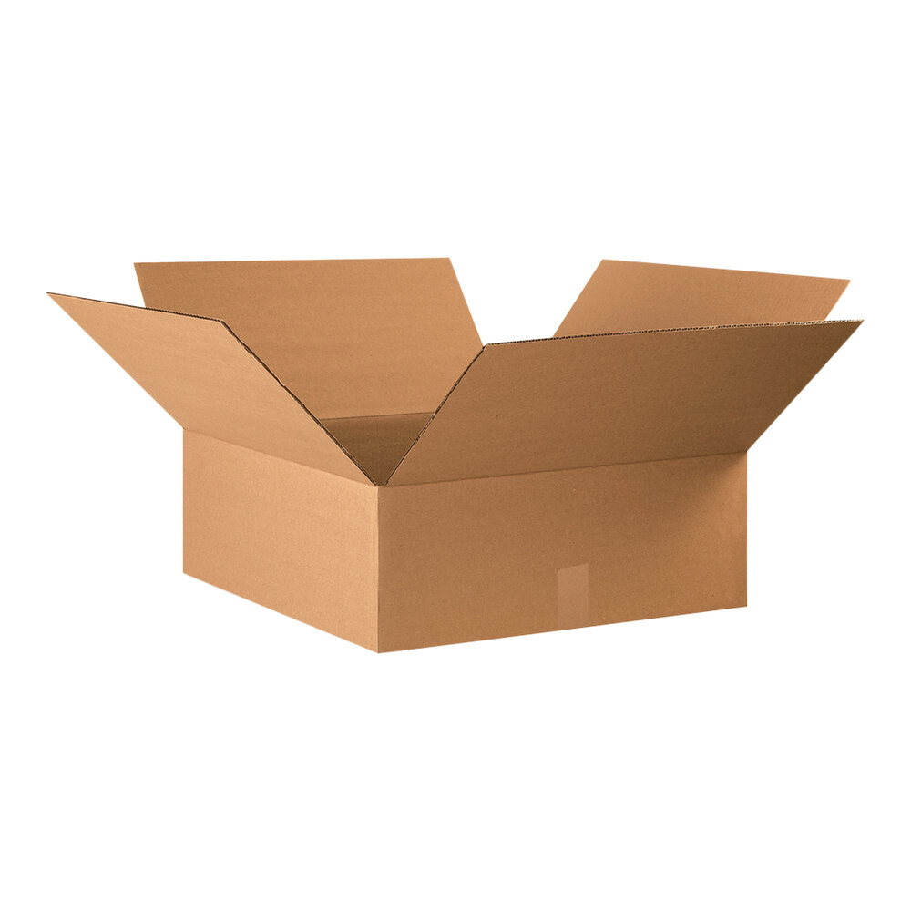 Lavex 22" x 22" x 8" Kraft Corrugated RSC Shipping Box - 15/Case