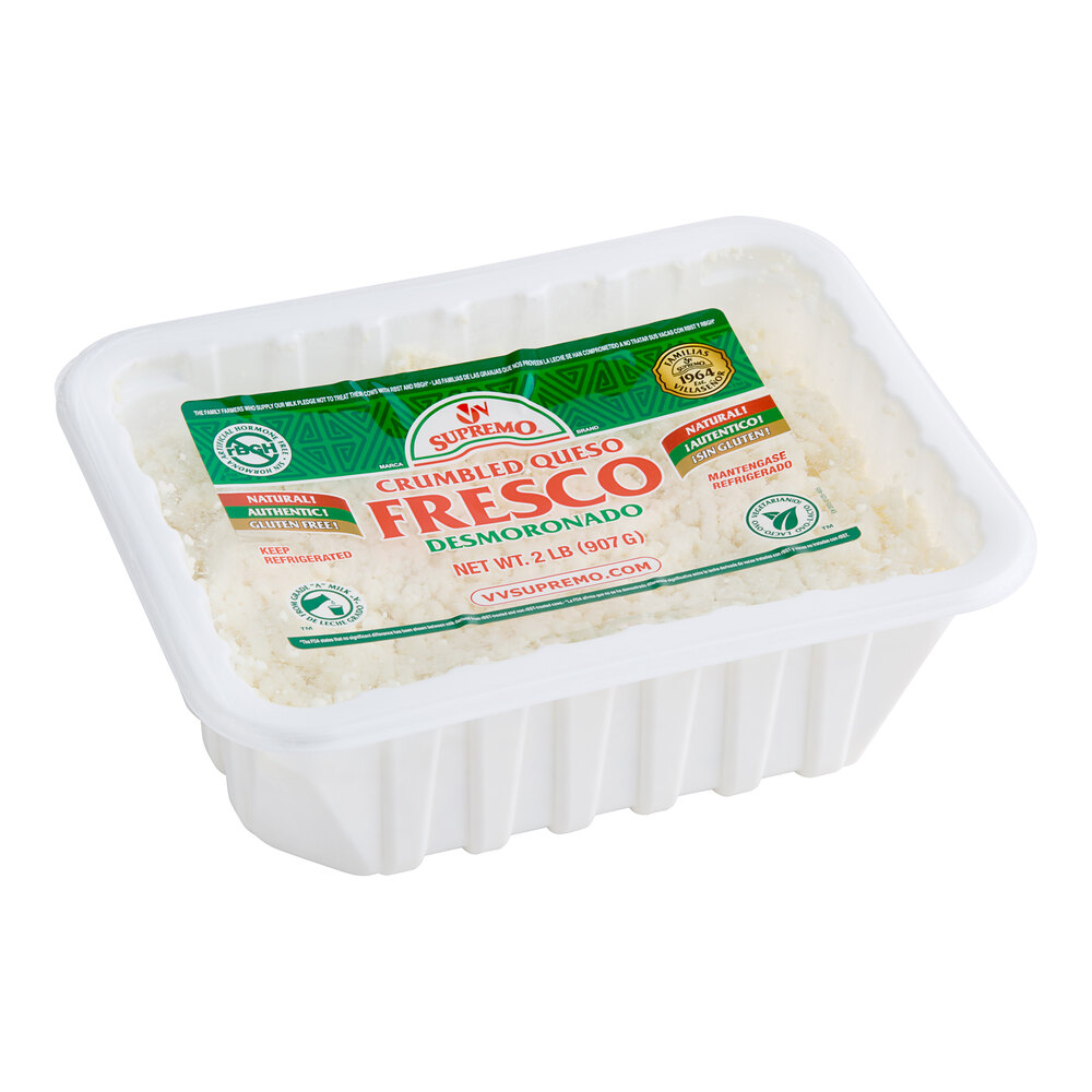 V&V Supremo Queso Fresco Cheese Crumbles 2 lb. - 6/Case