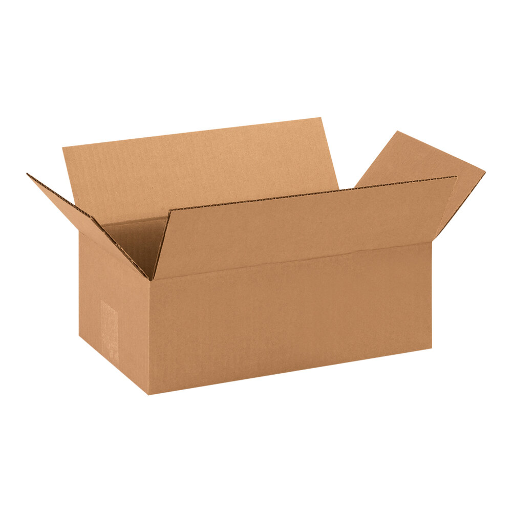 Lavex 14" x 8" x 5" Kraft Corrugated RSC Shipping Box - 25/Case