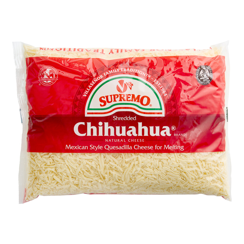 V&V Supremo Shredded Queso Chihuahua Quesadilla Cheese 5 lb. - 4/Case