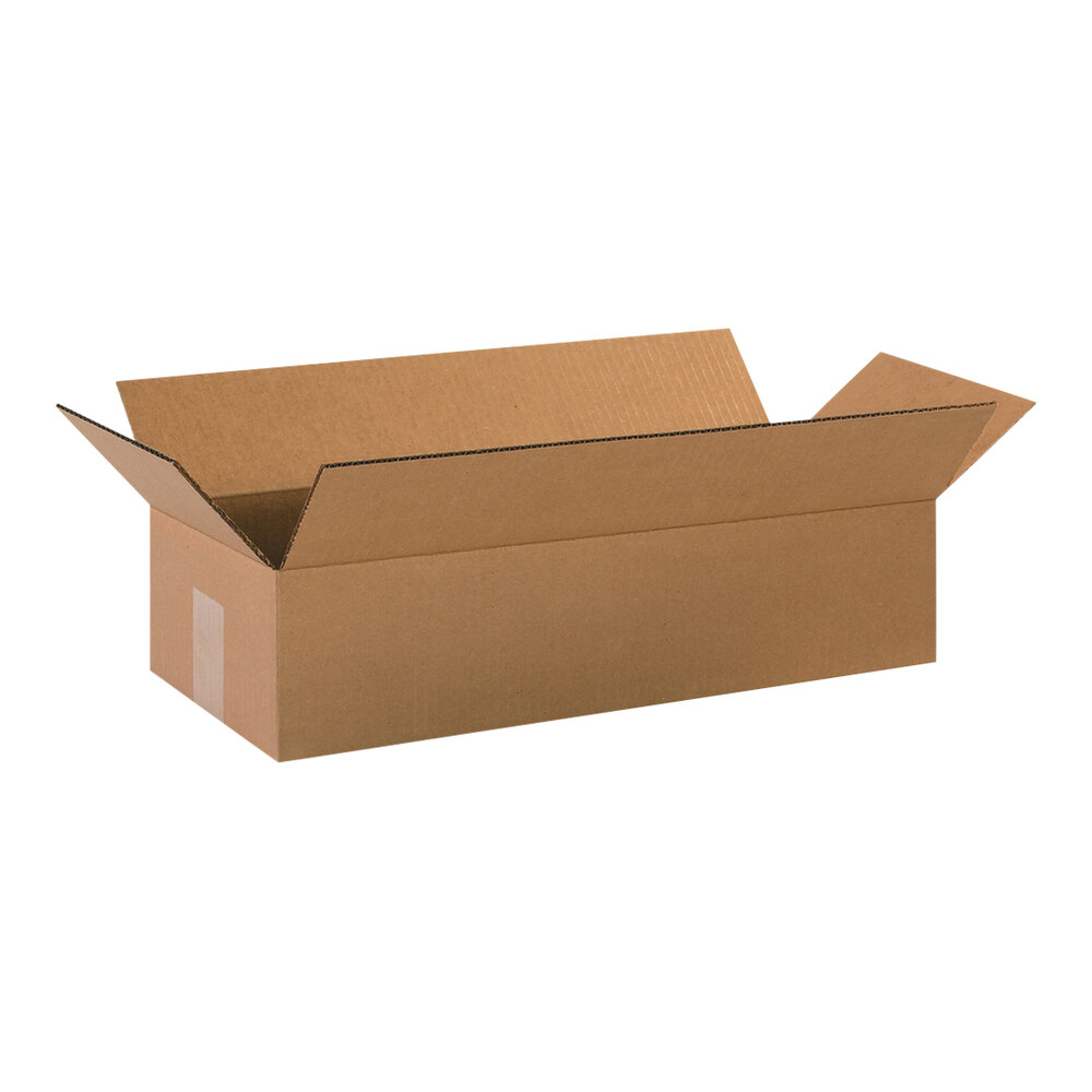 Lavex 20" x 8" x 4" Kraft Corrugated RSC Shipping Box - 25/Case