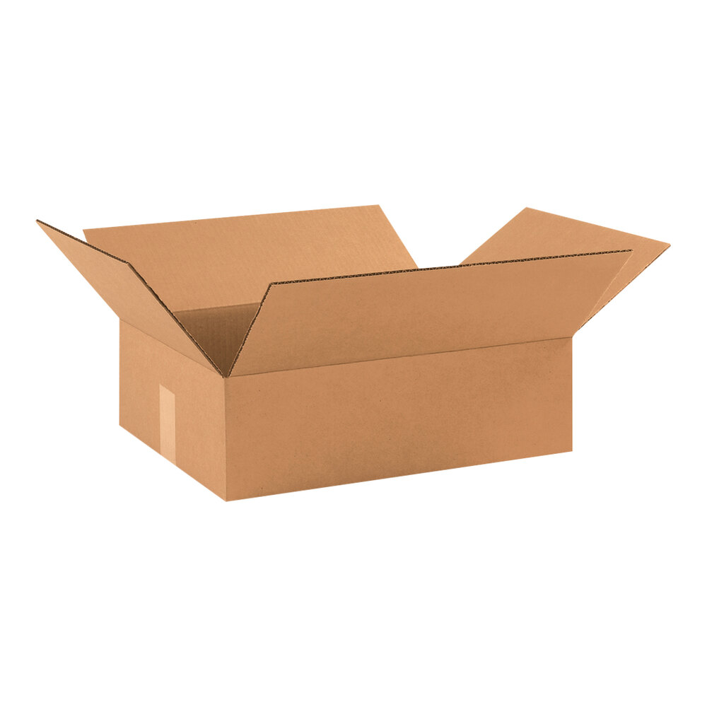 Lavex 17 1/2" x 12" x 3" Kraft Corrugated RSC Shipping Box - 25/Case