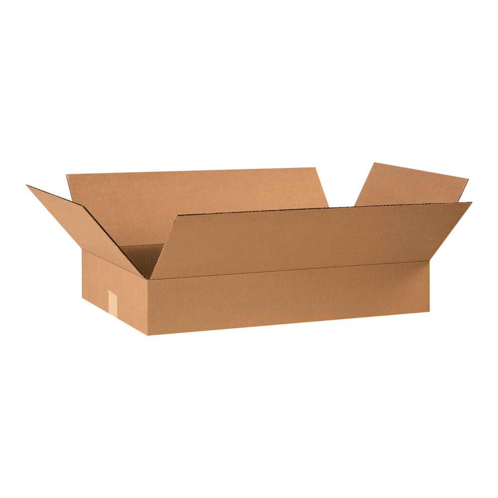 Lavex 24" x 14" x 4" Kraft Corrugated RSC Shipping Box - 25/Case