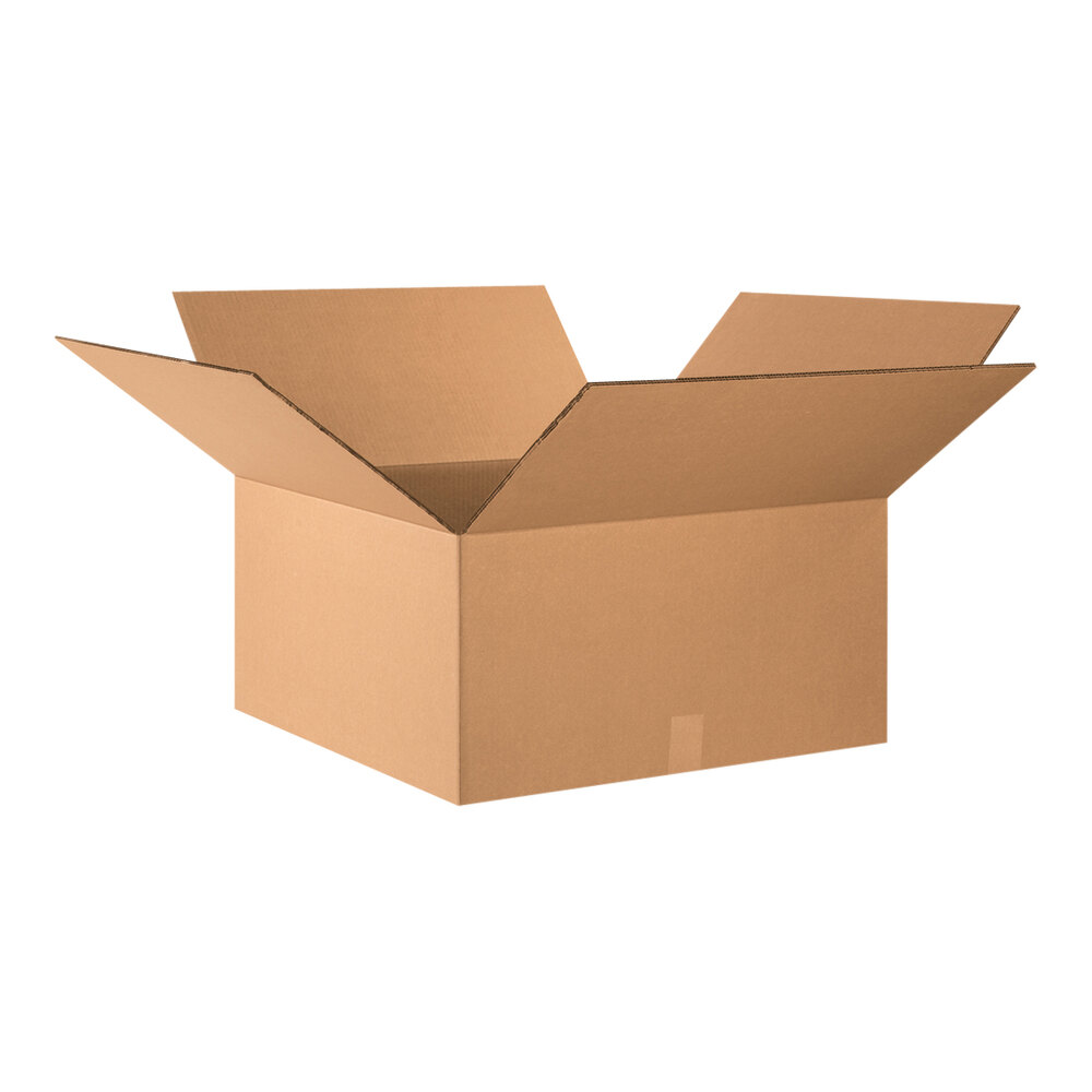 Lavex 24" x 24" x 12" Kraft Heavy-Duty 48 ECT Corrugated Double-Walled ...