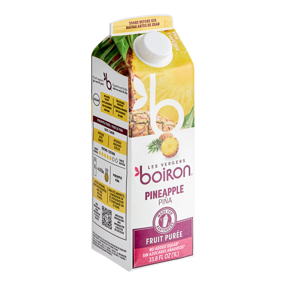 Les Vergers Boiron Pineapple Real Fruit Puree 1 Liter