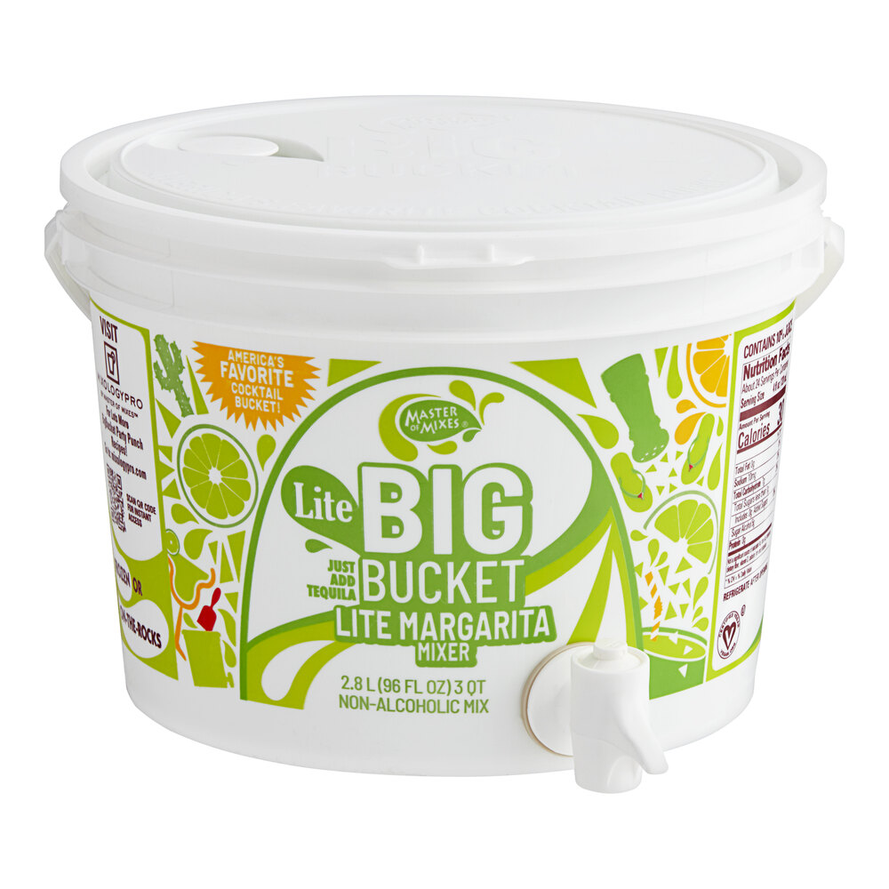 Master of Mixes Big Bucket Lite Margarita Mix 96 fl. oz. - 4/Case