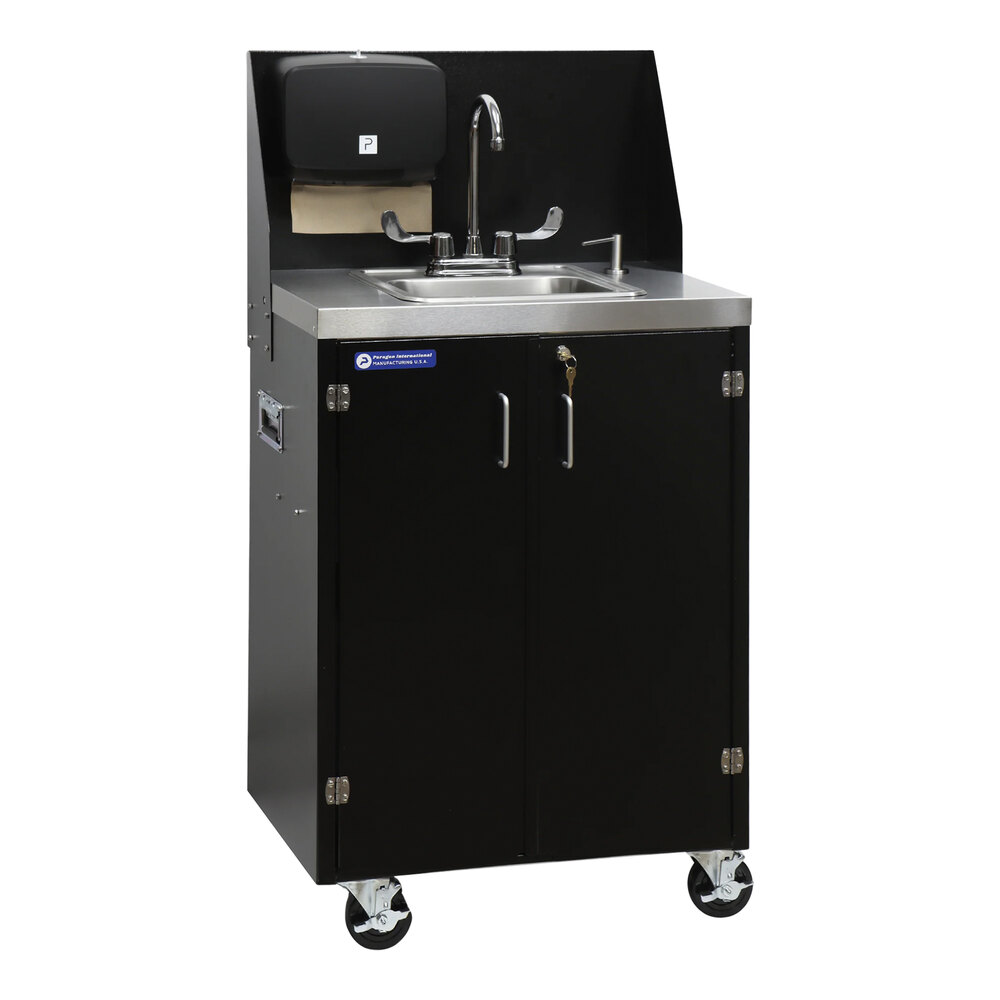 Paragon 4580 eSink Black Steel Portable Hot Water Hand Sink - 120V