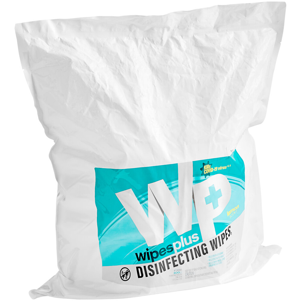 WipesPlus 6" x 8" 800-Count Lemon Scent Alcohol-Free Surface ...