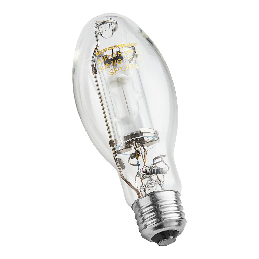 Satco 175W ED17 Cool White Clear Metal Halide HID Light Bulb S5862 - 12 ...
