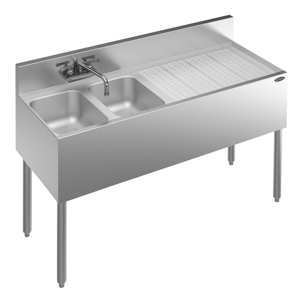 Krowne Royal Series KR19-42L 48" x 19" Two Bowl Underbar Sink with ...