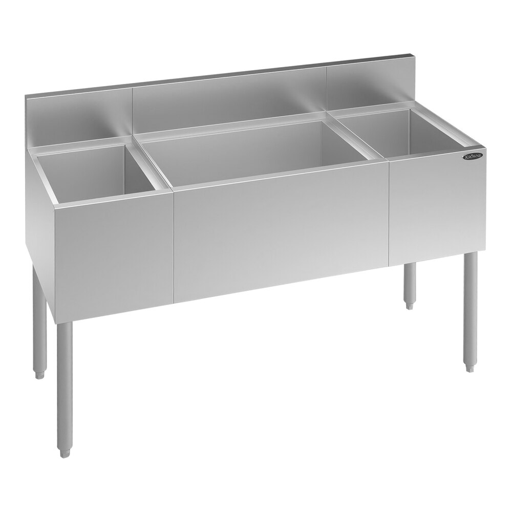Krowne Royal Series KR19-M48C-10 19" x 48" Underbar Combination Ice Bin ...