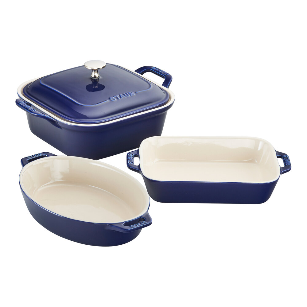 Staub 4-Piece Dark Blue Assorted Baking Dish Set