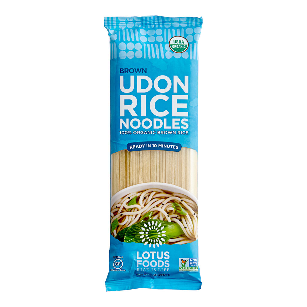 Lotus Foods Organic Brown Udon Rice Noodles 8 oz. - 8/Case
