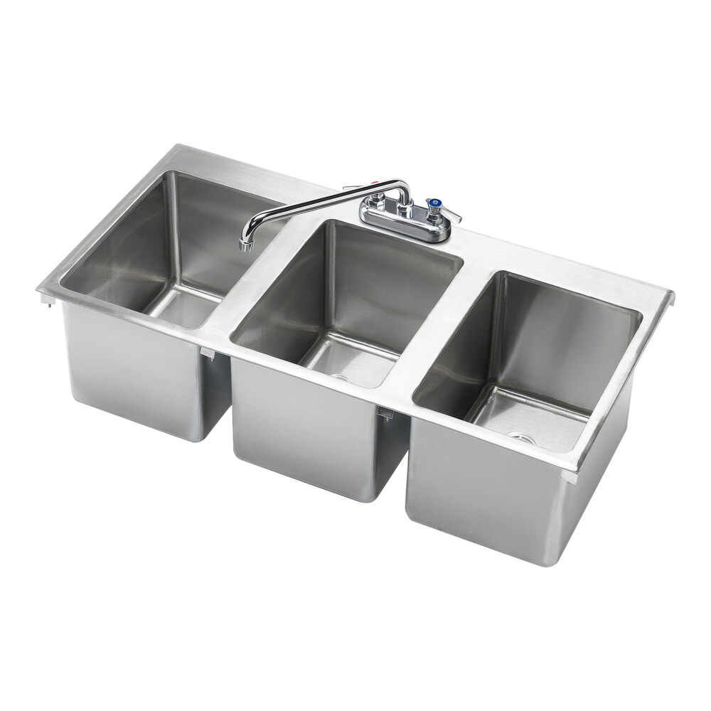 Krowne HS-3819 10" x 14" x 10" 20-Gauge Stainless Steel Three ...
