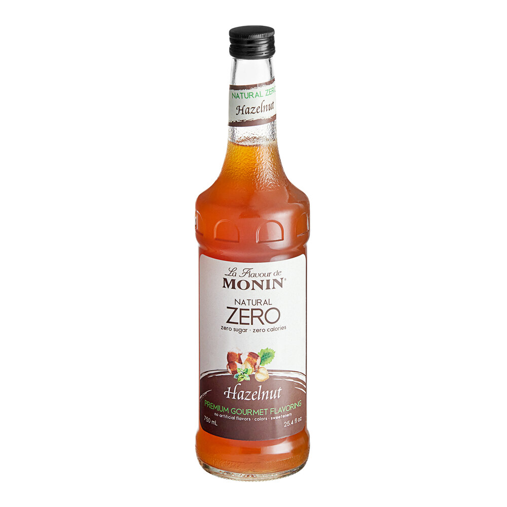 Monin Zero Calorie Natural Hazelnut Flavoring Syrup 750 mL - 6/Case