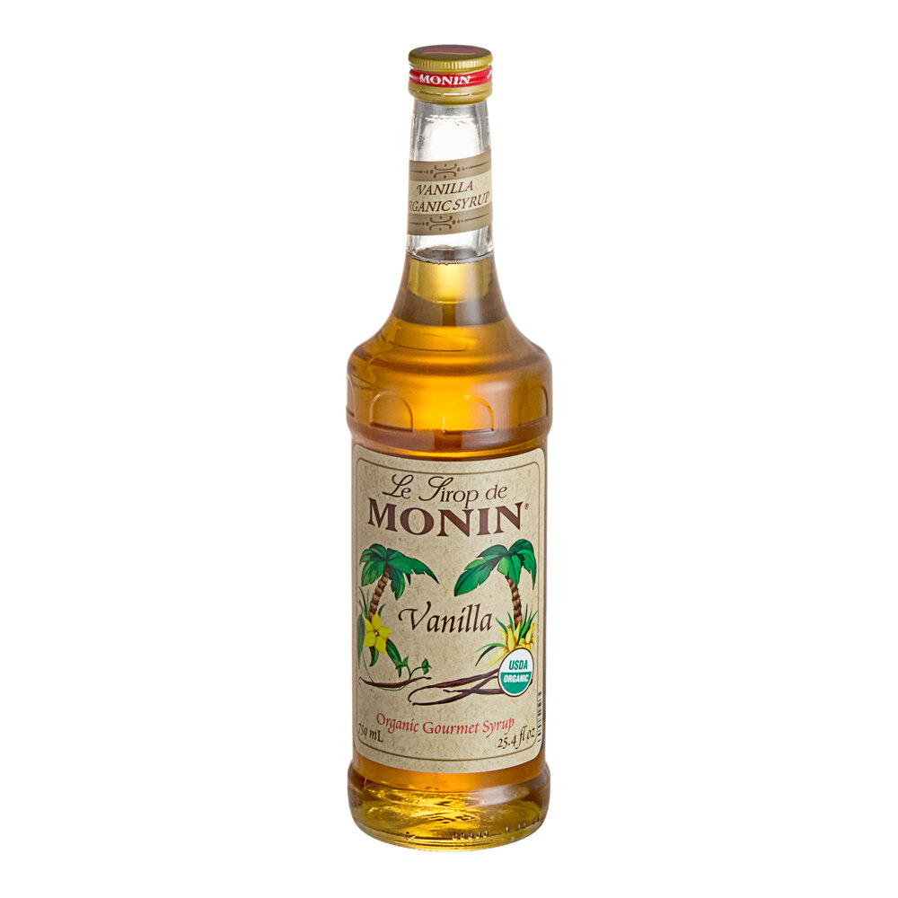 Monin Organic Vanilla Flavoring Syrup 750 mL - 6/Case