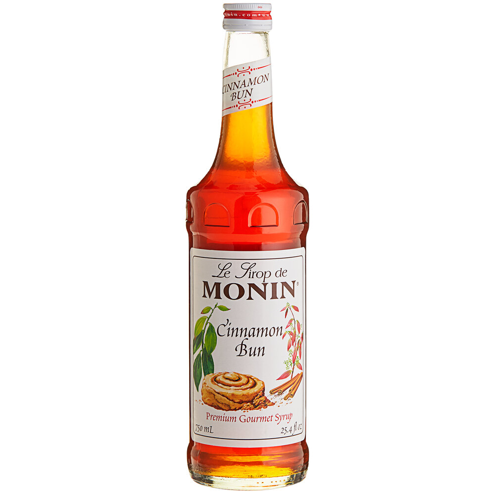 Monin Premium Cinnamon Bun Flavoring Syrup 750 mL - 12/Case