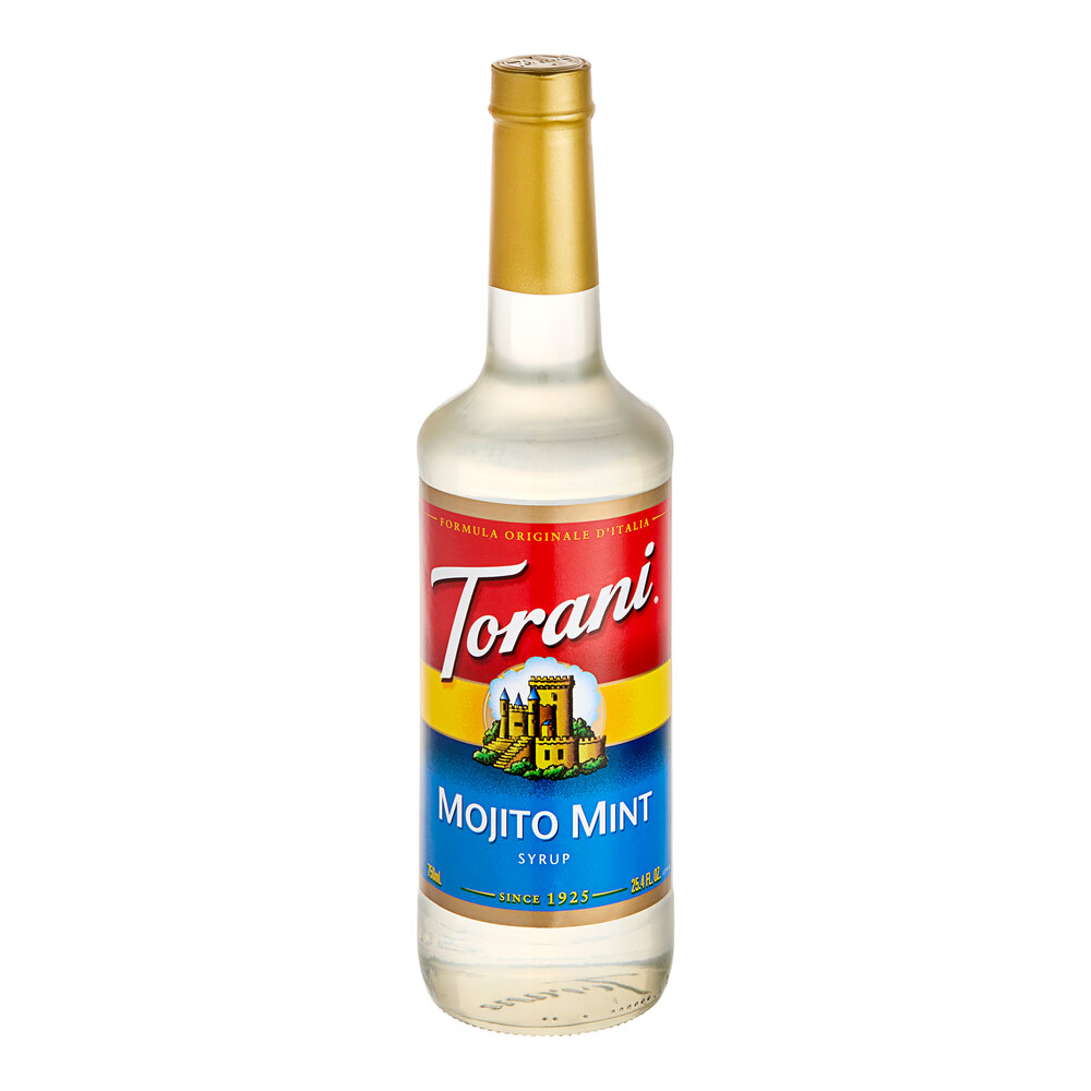 Torani Mojito Mint Flavoring Syrup 750 mL Glass Bottle - 12/Case
