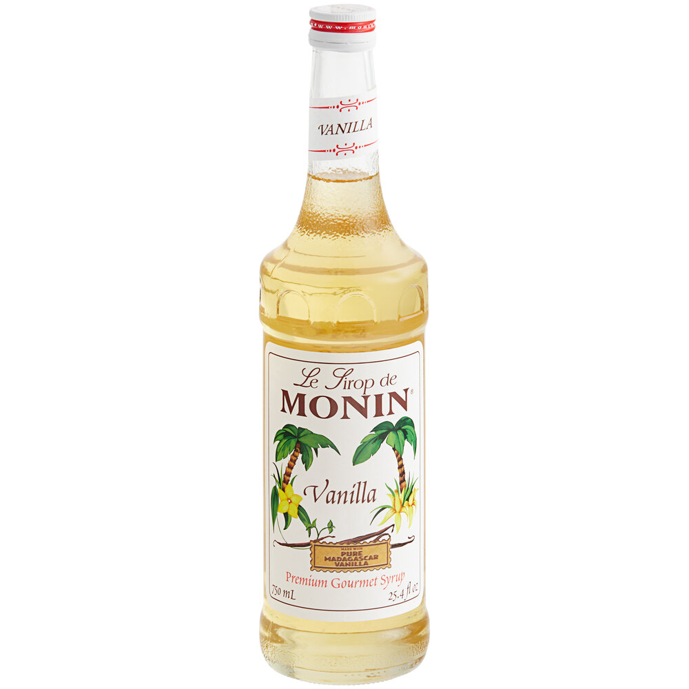 Monin Premium Vanilla Flavoring Syrup - 750 mL - 12/Case