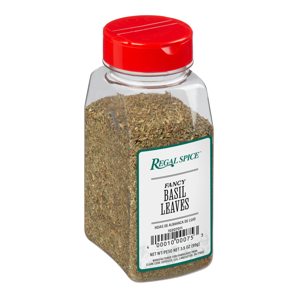 Regal Fancy Basil Leaves - 3.5 oz. - 12/Case