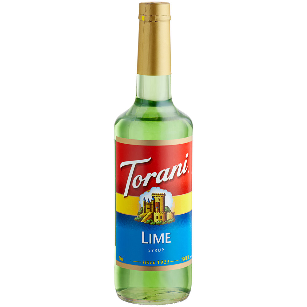 Torani Lime Flavoring / Fruit Syrup 750 mL Glass Bottle - 12/Case