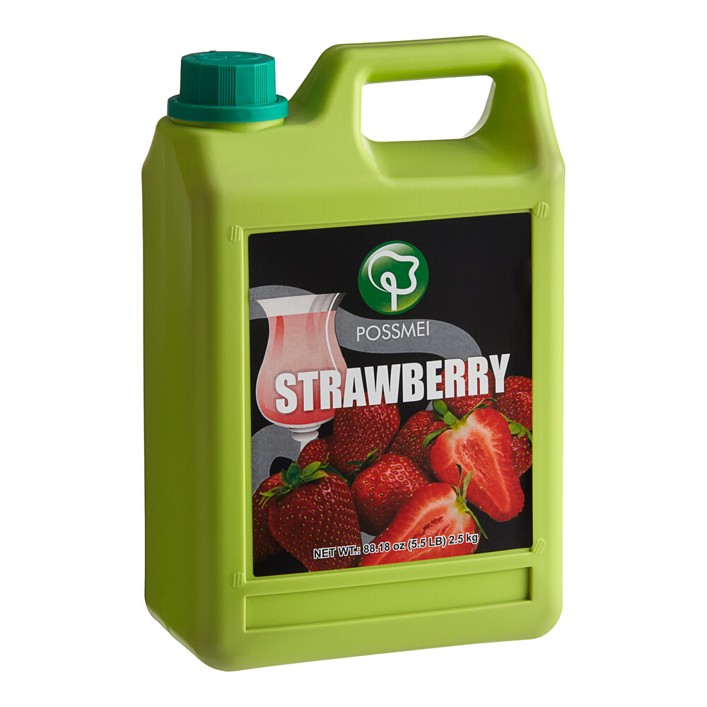 Possmei Strawberry Concentrated Syrup 64 fl. oz. - 6/Case