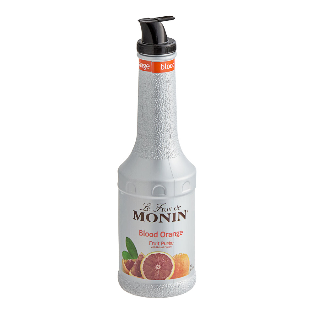 Monin 1 Liter Blood Orange Fruit Puree - 4/Case
