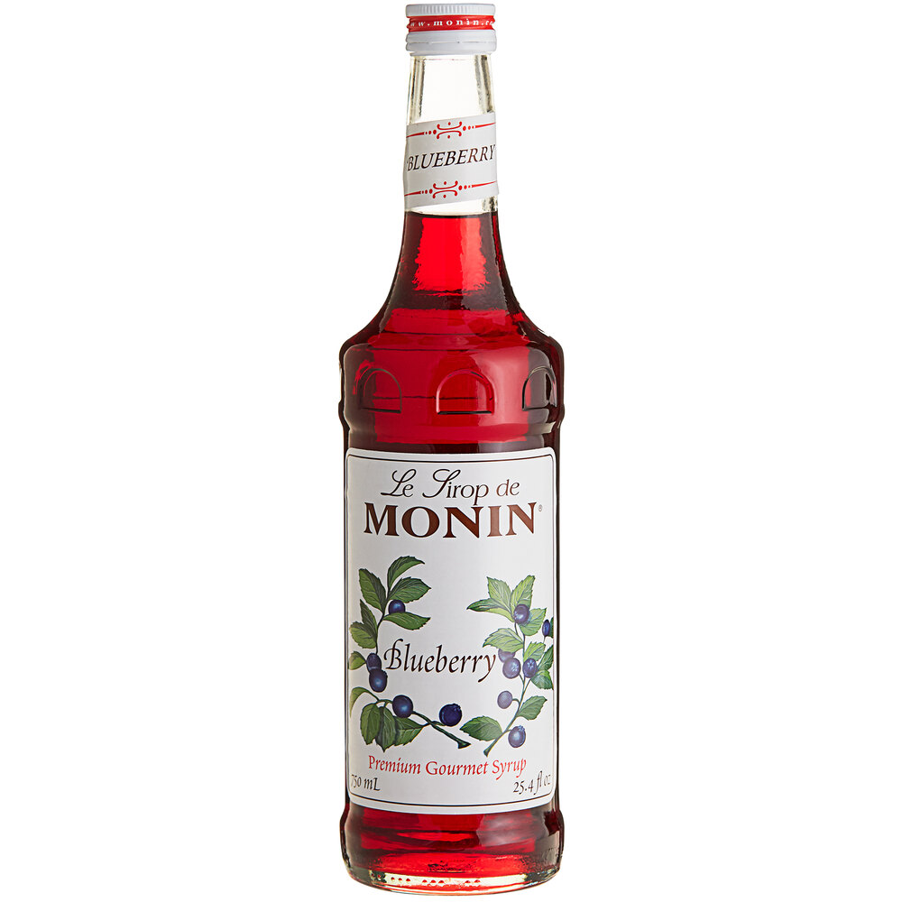 Monin Premium Blueberry Flavoring / Fruit Syrup 750 mL - 12/Case