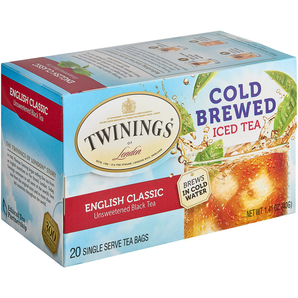 Twinings 20-Count English Classic Cold Brewed Iced Tea Bags - 6/Case