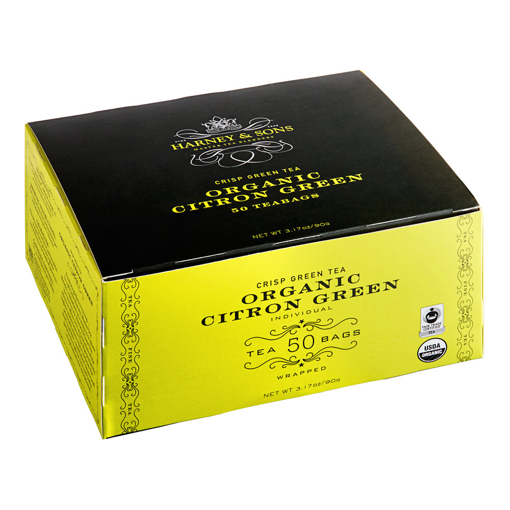 Harney & Sons Organic Citron Green Tea Bags - 300/Case