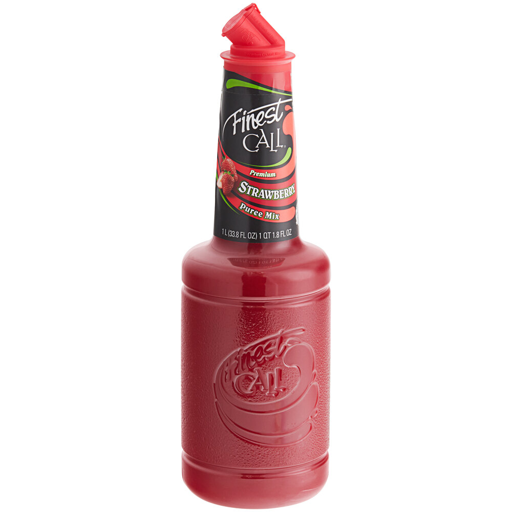 Finest Call Premium Strawberry Puree Mix - 1 Liter - 12/Case