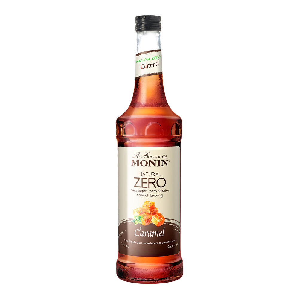 Monin Zero Calorie Natural Caramel Flavoring Syrup 750 mL - 6/Case