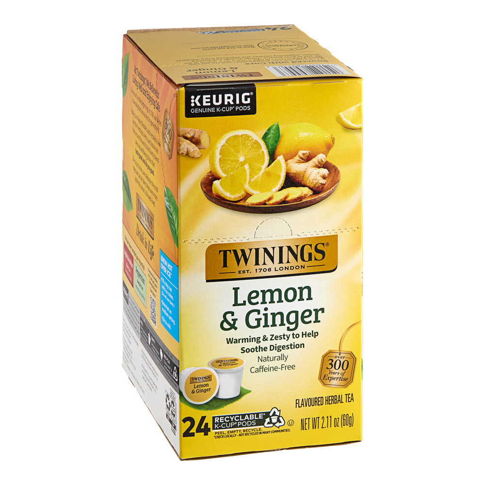 Twinings Lemon & Ginger Herbal Tea Single Serve Keurig® K-Cup® Pods ...