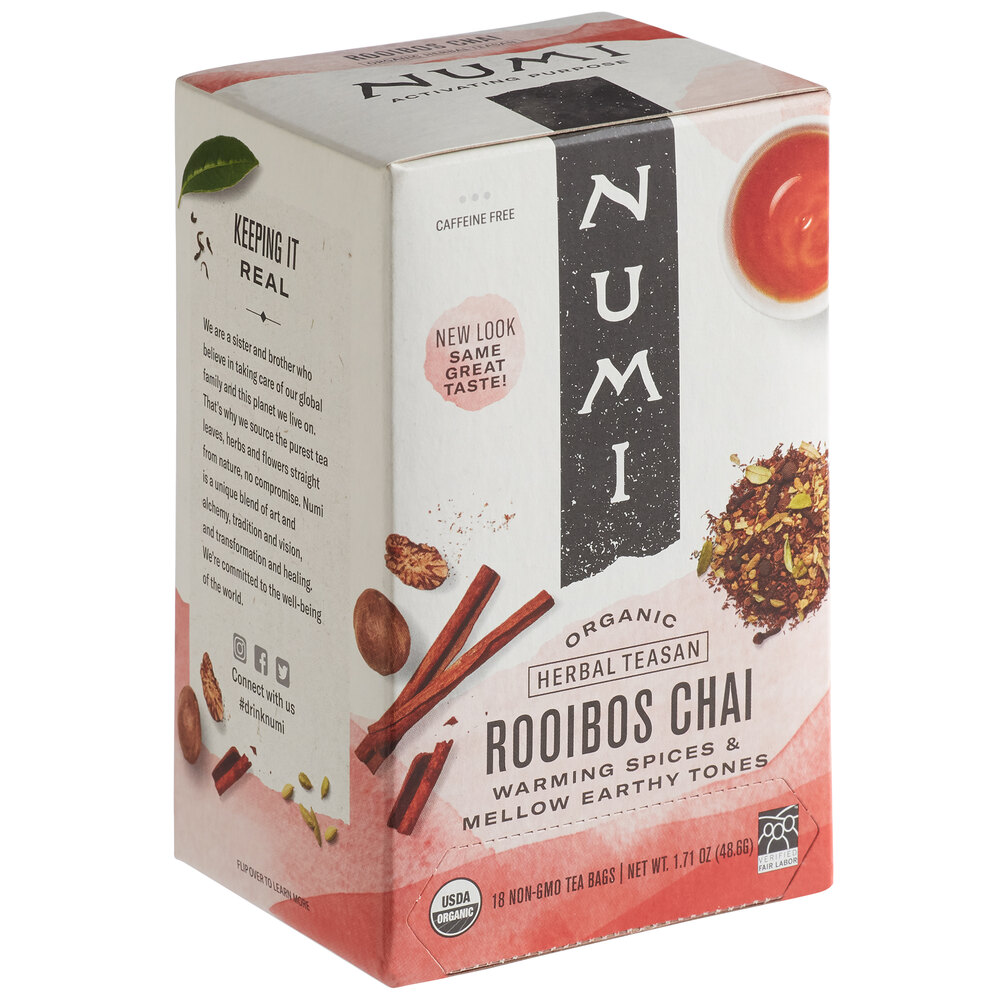 Numi Organic Rooibos Chai Tea Bags - 108/Case