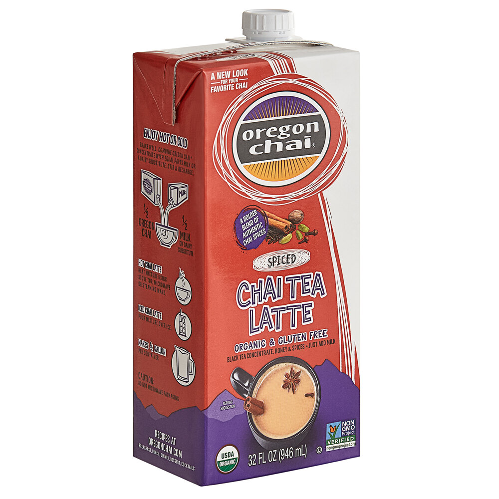 Oregon Chai Organic Spiced Chai Tea Latte 1:1 Concentrate 32 fl. oz ...