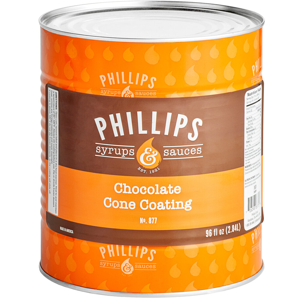 Phillips Chocolate Ice Cream Shell Coating - #10 Can - 6/Case