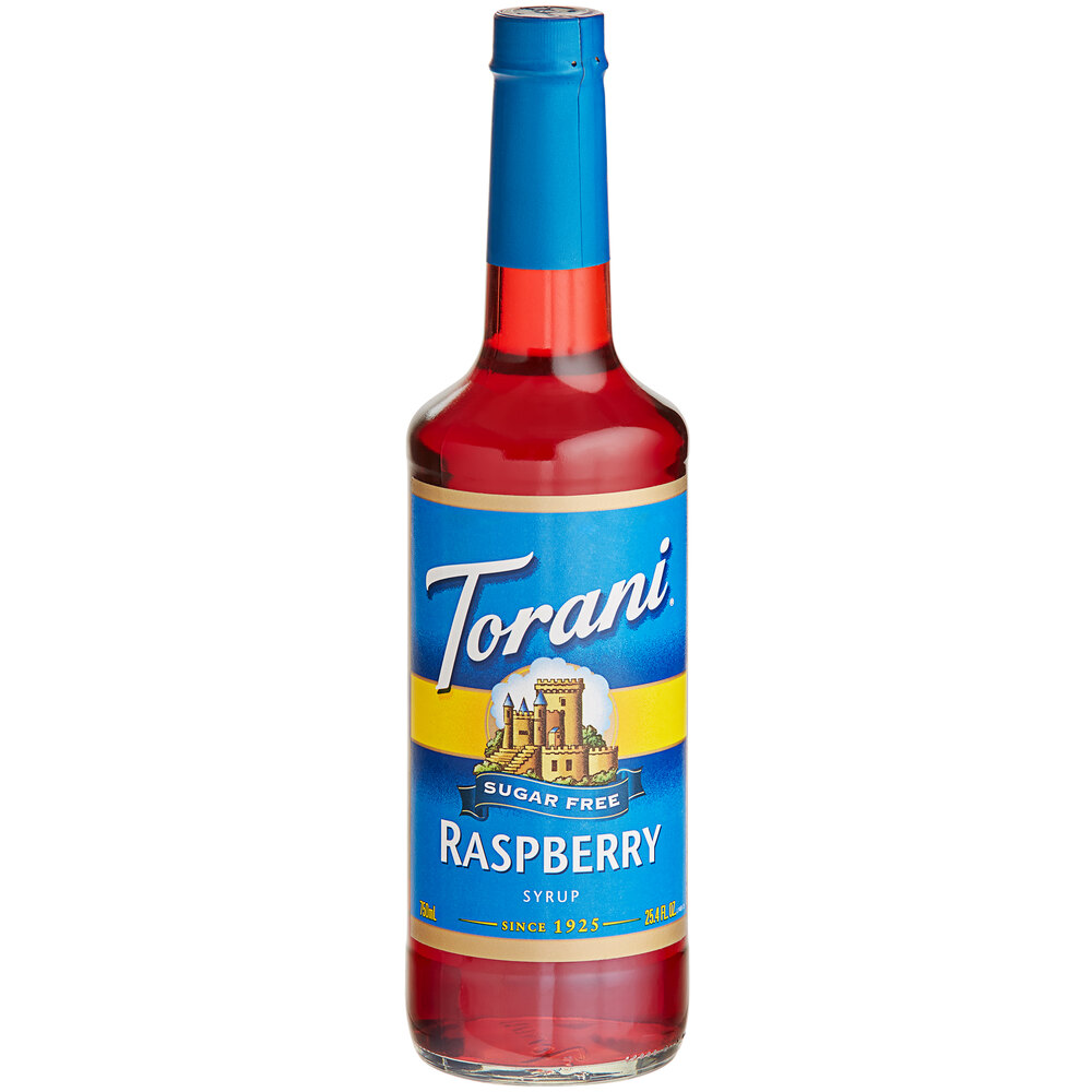 Torani Sugar-Free Raspberry Flavoring / Fruit Syrup 750 mL Glass Bottle ...