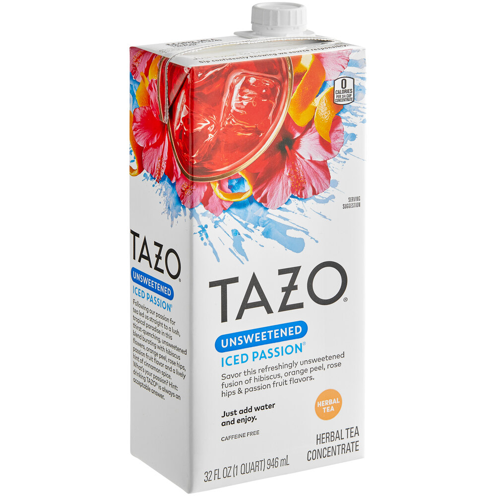 Tazo 32 fl. oz. Unsweetened Iced Passion Tea 1:1 Concentrate - 6/Case