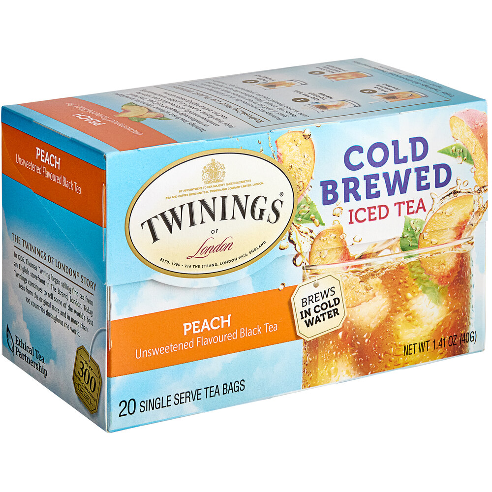 Twinings Peach Cold Brewed Iced Tea Bags - 120/Case