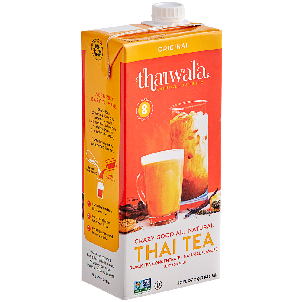 Thaiwala Original Thai Tea 1:1 Concentrate 32 fl. oz. - 6/Case