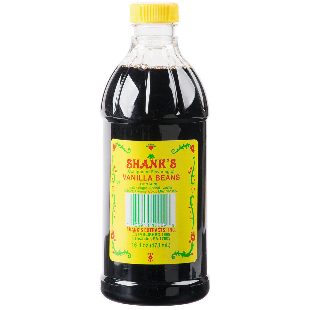 Shank's 16 fl. oz. Imitation Vanilla - 12/Case