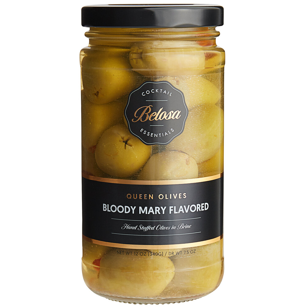 Belosa Bloody Mary Flavored Stuffed Queen Olives 12 oz. (7.5 oz. Dr. Wt ...