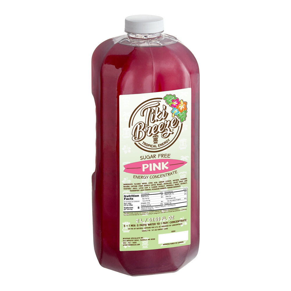 Tiki Breeze Sugar-Free Pink Tiki Energy 5:1 Concentrate 67.6 fl. oz ...