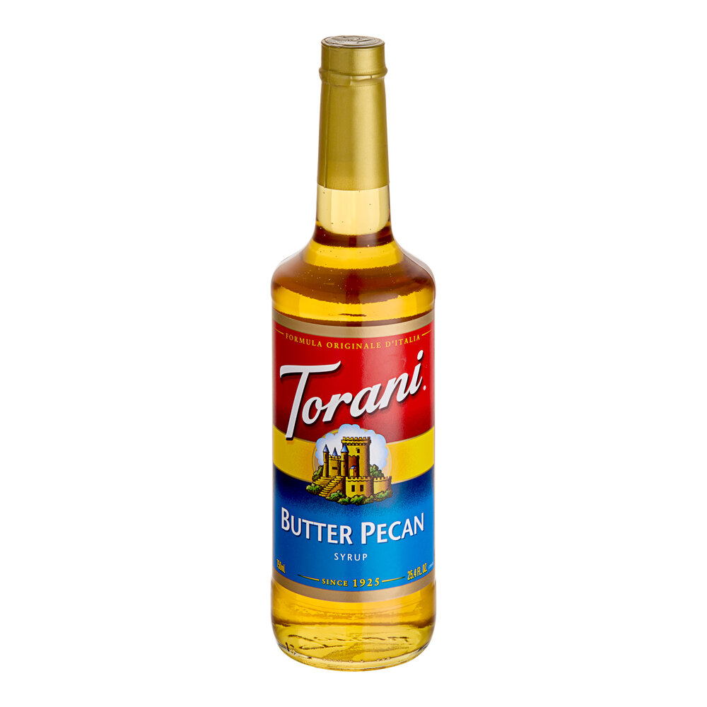 Torani Butter Pecan Flavoring Syrup 750 mL Glass Bottle - 12/Case