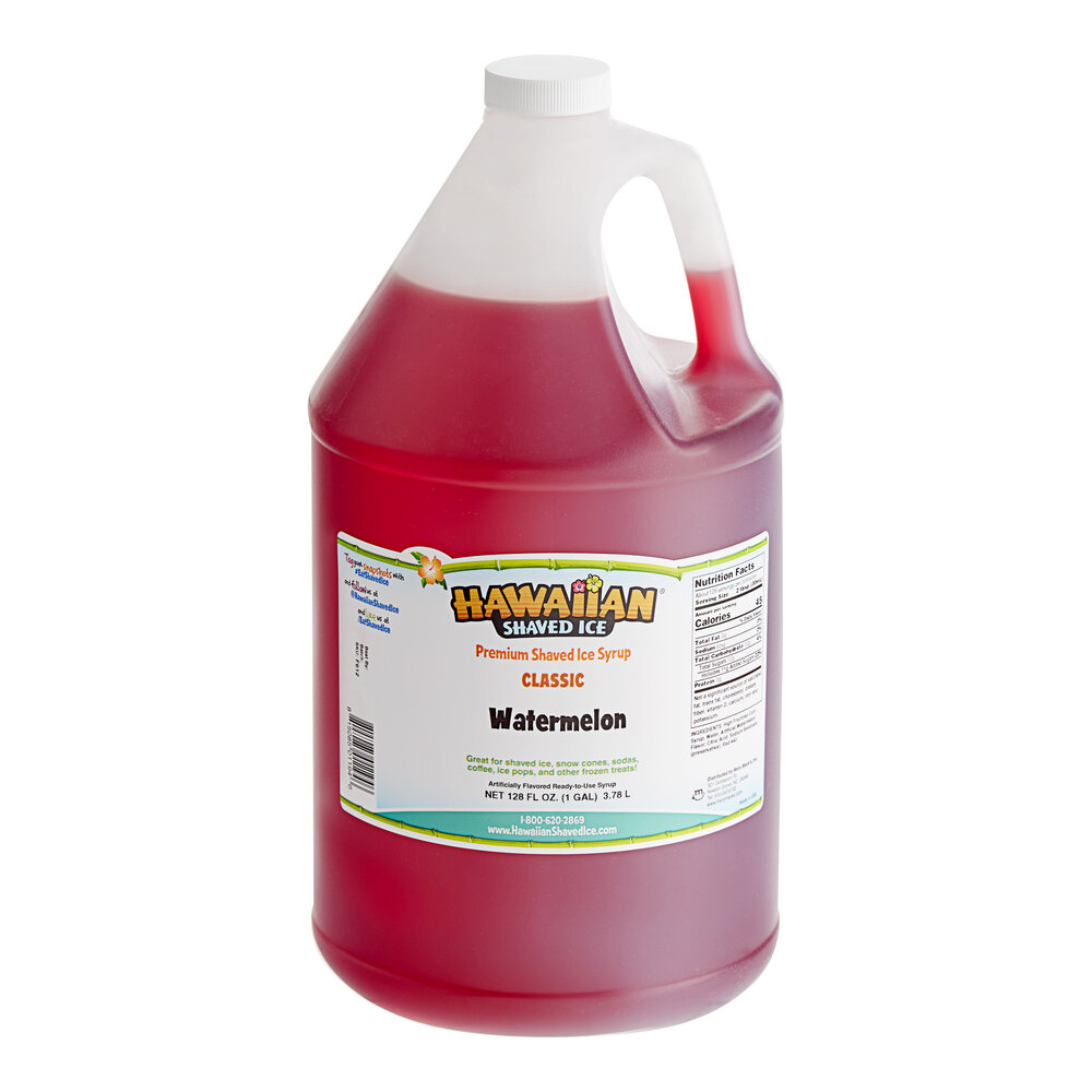Hawaiian Shaved Ice Watermelon Snow Cone Syrup 1 Gallon - 4/Case