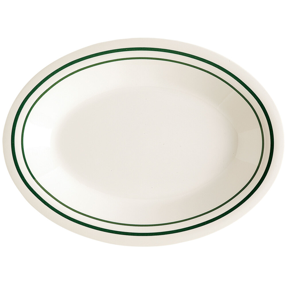 GET OP-220-EM Emerald 12" Oval Deep Platter - 24/Case
