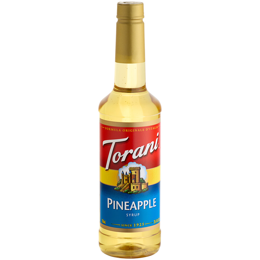 Torani Pineapple Flavoring Syrup 750 mL Plastic Bottle - 4/Case