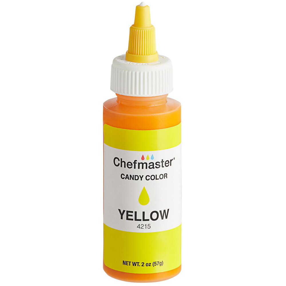 Chefmaster 2 oz. Yellow Oil-Based Candy Color - 12/Case